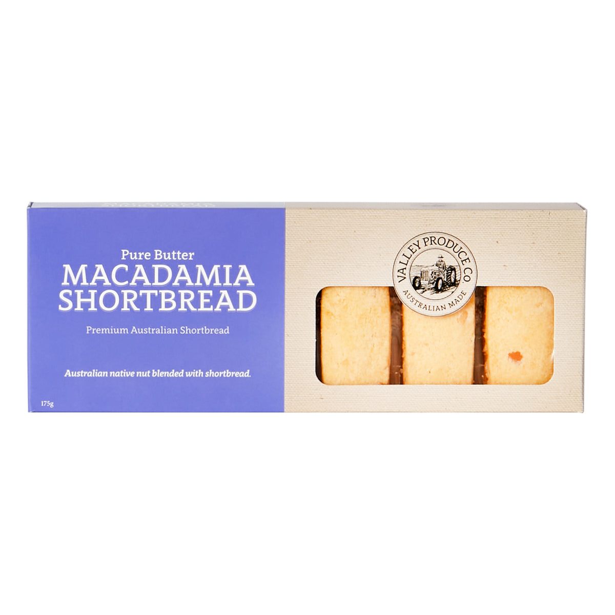 VALLEY PRODUCE Co. Premium Australian Pure Butter Macadamia Shortbread