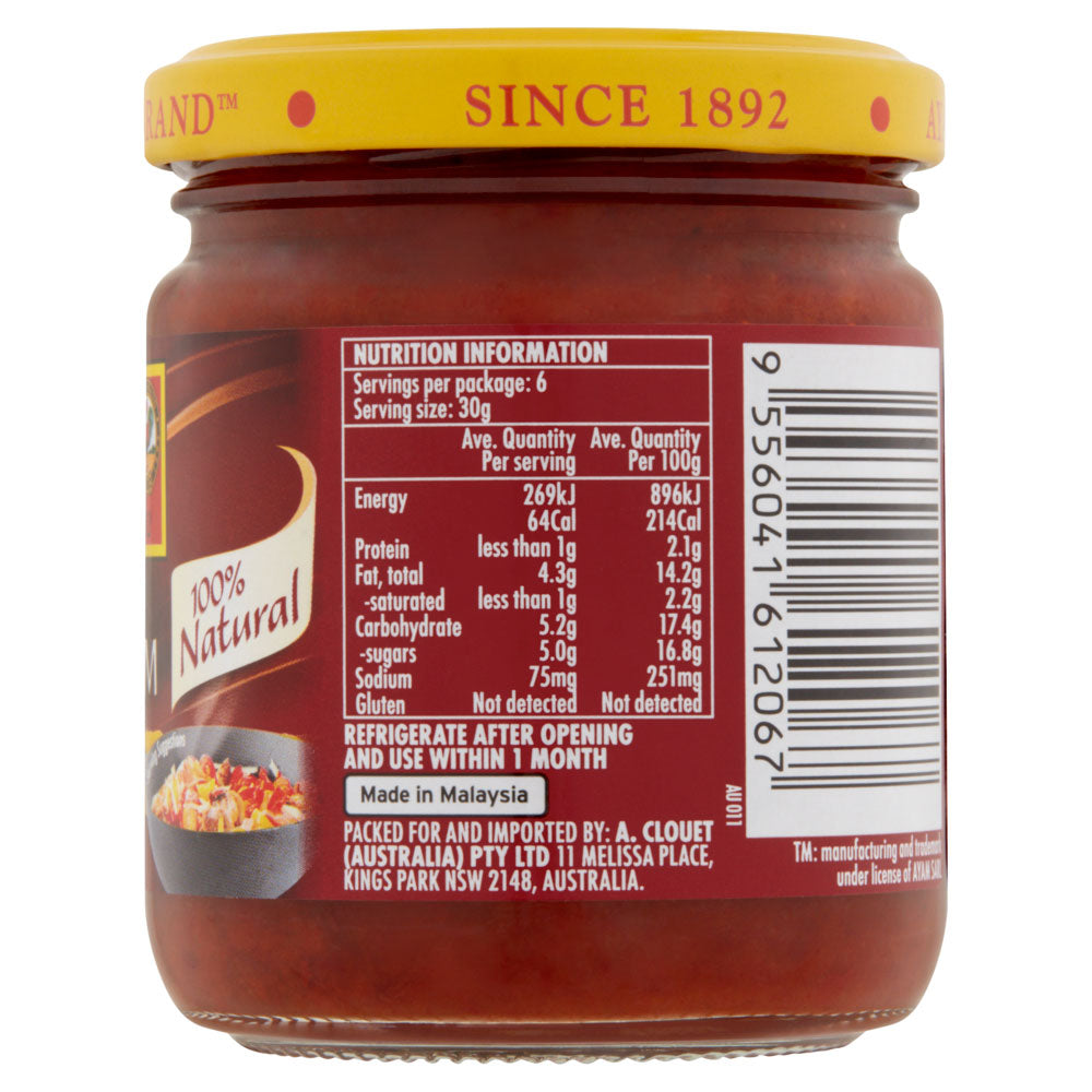 AYAM Thai Chilli Jam Paste 185g (Gluten Free)