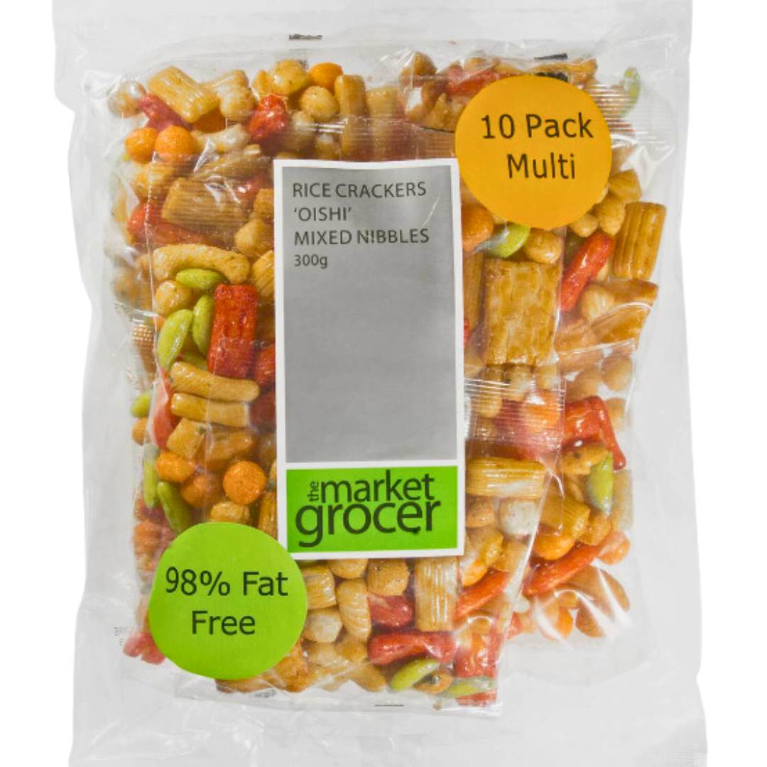 THE MARKET GROCER Rice Crackers 'Oishi' Mixed Nibbles 300g (10 Pack Mu
