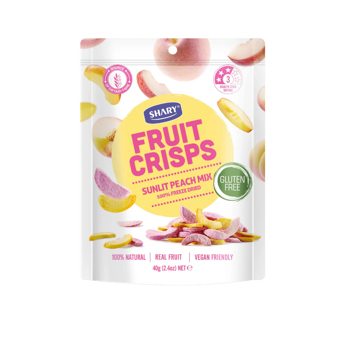 SHARY FRUIT CRISPS Freeze Dried Mixed Peach Crisps (40g)